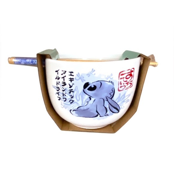 Disney | Dining | Disney Stitch Kawaii Ceramic Bowl With Chopsticks Set ...